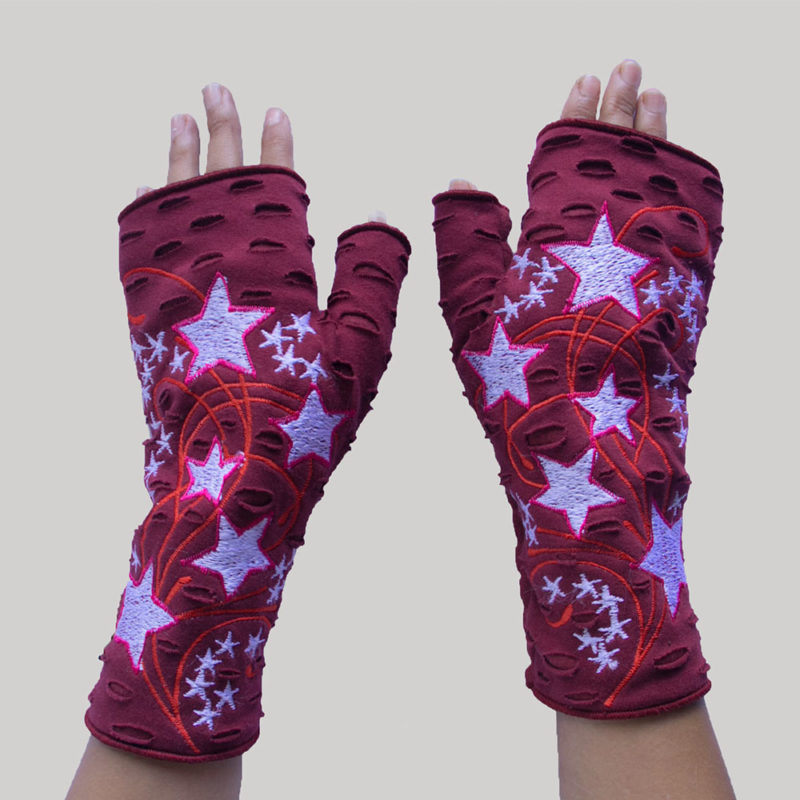 hand gloves with star embroidery. - Garments Nepal