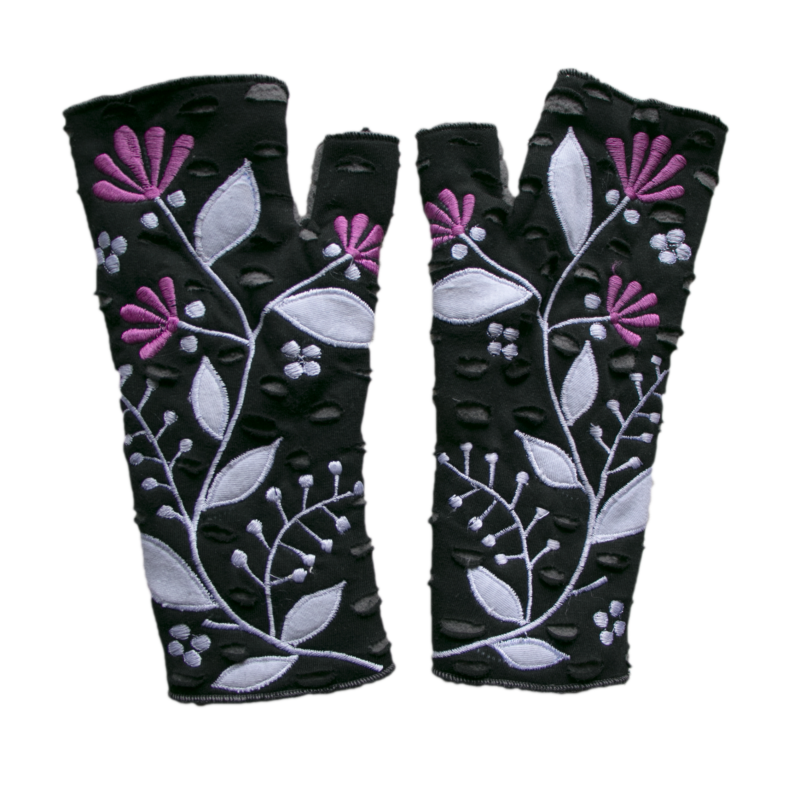 gloves with flower embroidery. - Garments Nepal