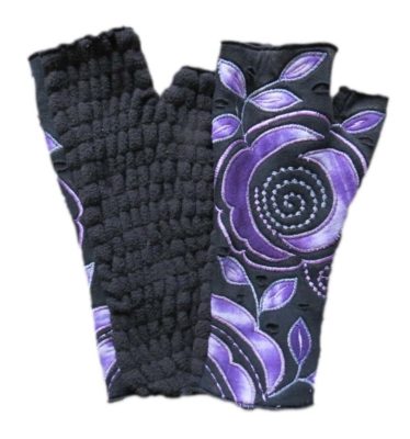 gloves with Rose flower pattern embroidery design. - Garments Nepal